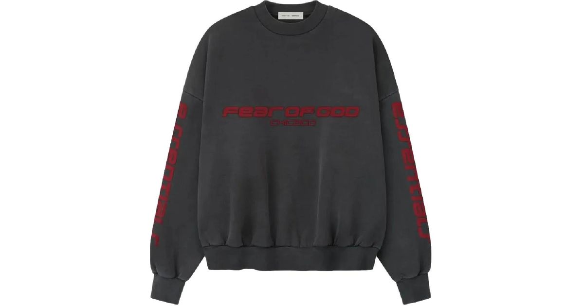 Fear Of God Chicago Logo Crew-Neck Sweatshirt in Black for Men | Lyst UK