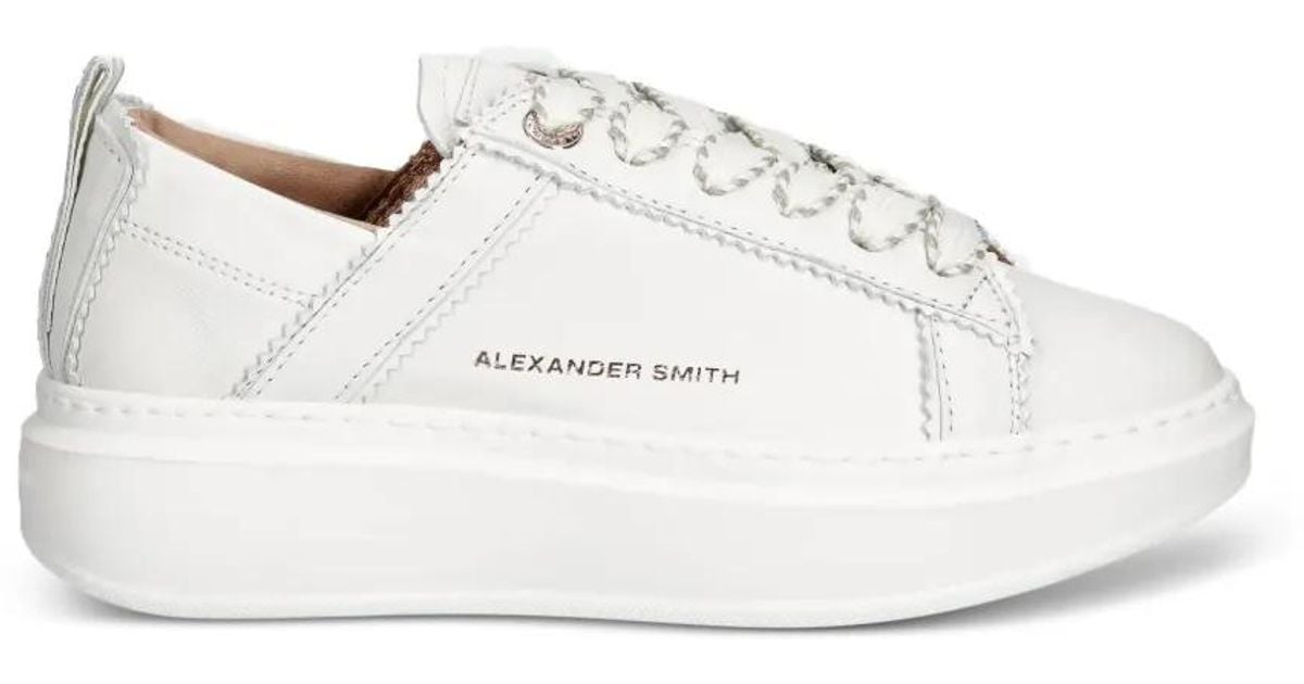 Alexander Smith Wembley Laced Sneakers in White | Lyst UK