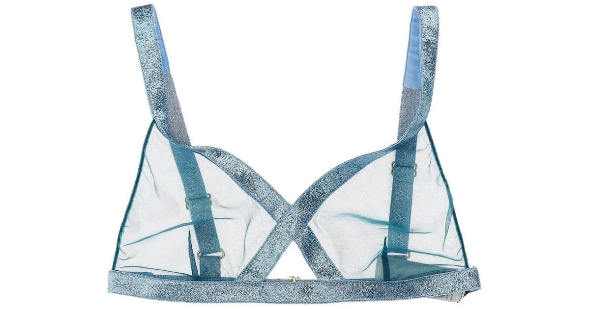 Tom Ford Iridescent-Effect Bra in Blue | Lyst UK