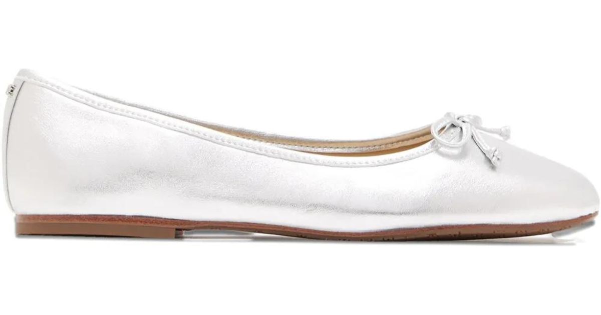 Sam Edelman Bow-Detail Ballerine Shoes in White | Lyst UK