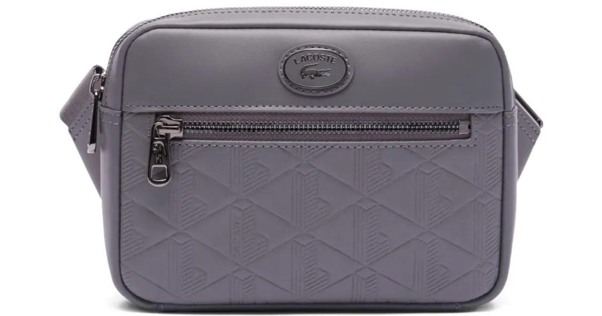 Lacoste Nomogramme Shoulder Bag in Grey for Men | Lyst UK