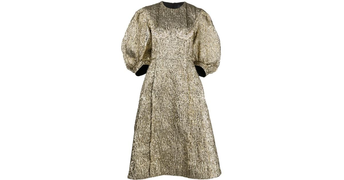 Simone Rocha Crystal-embellished Cloqué Midi Dress in Metallic | Lyst