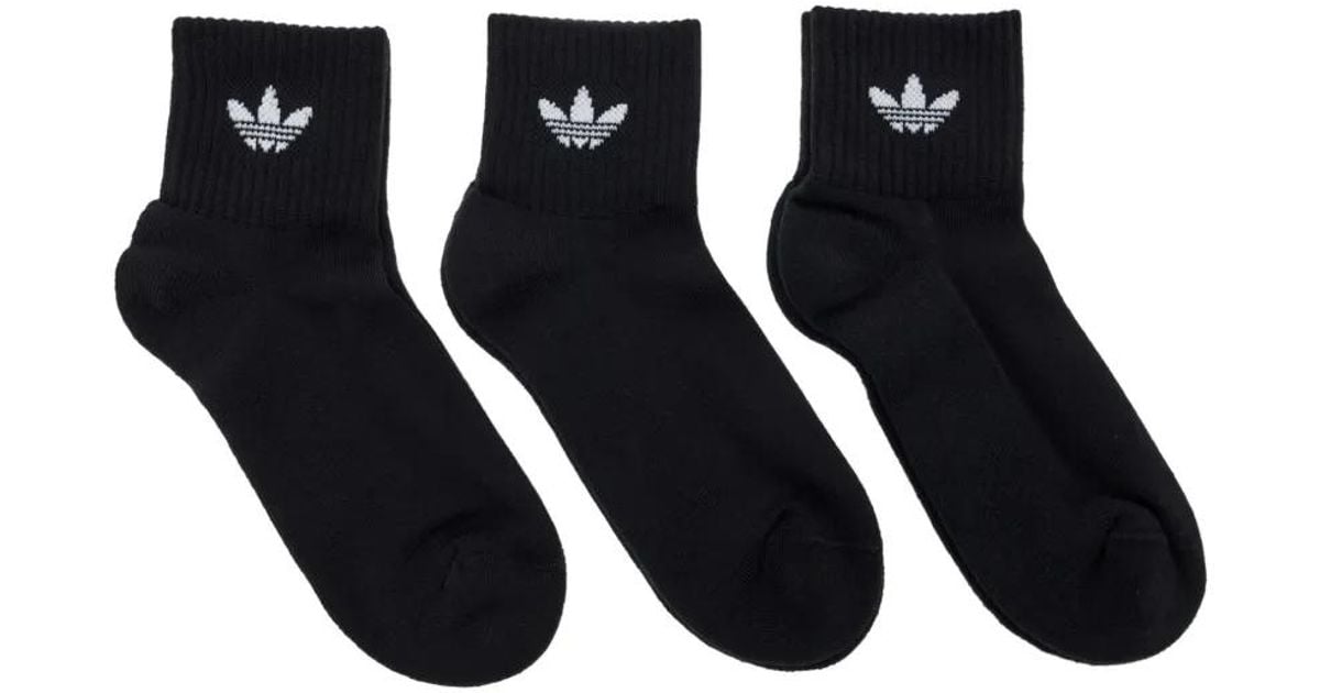 adidas Trefoil Ribbed Socks in Black | Lyst UK