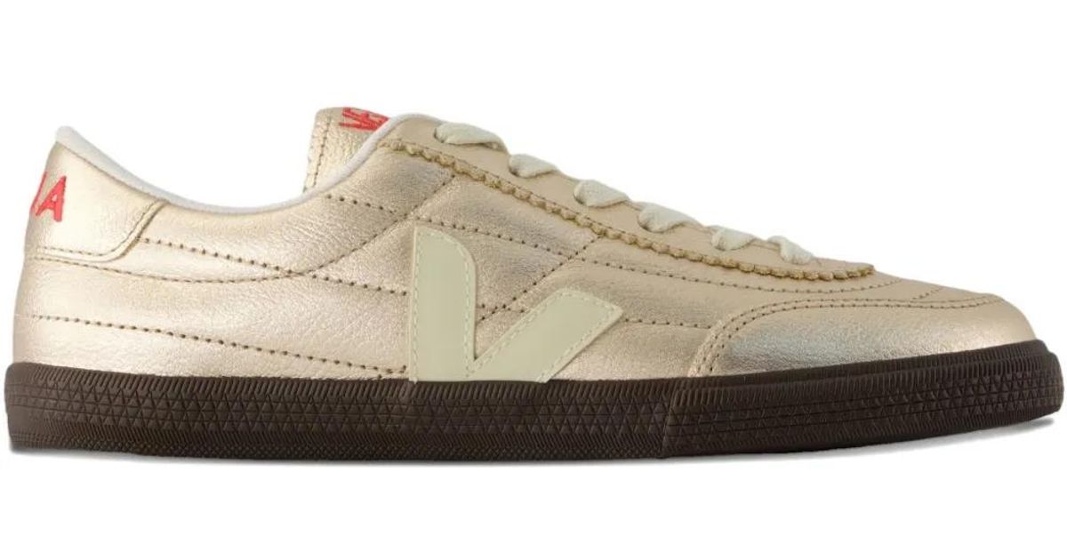 Veja Panenka Round-Toe Metallic Sneakers | Lyst UK