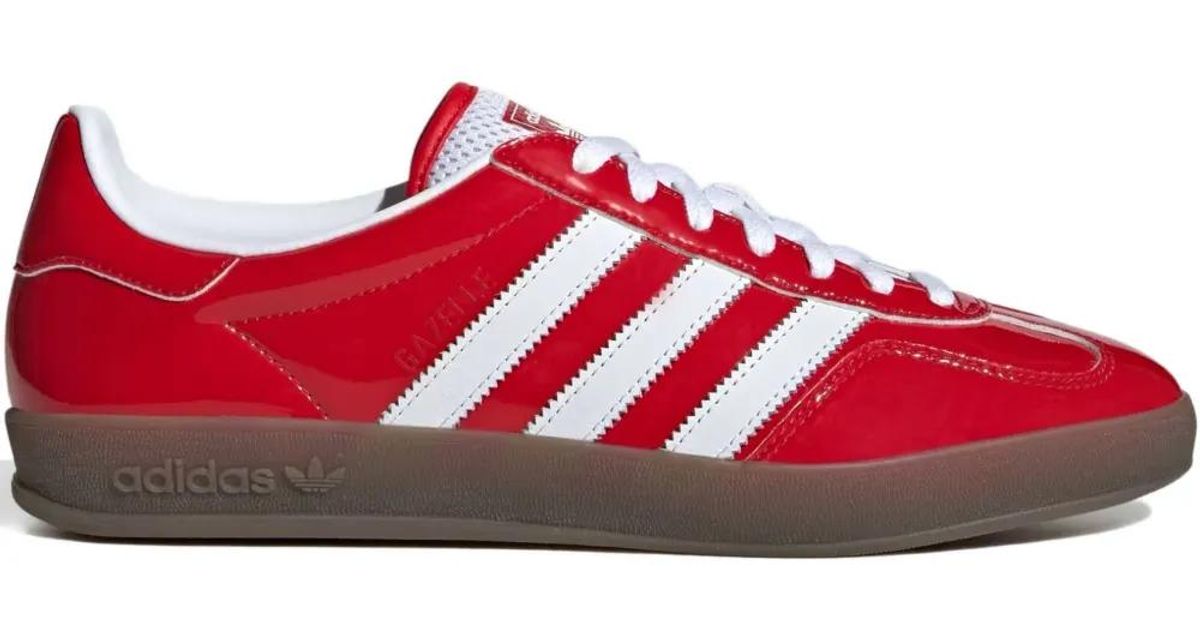 adidas Gazelle Indoor Patent Leather Sneakers in Red for Men | Lyst