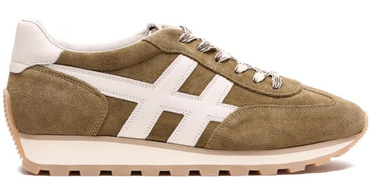 Hogan Suede Appliqué Sneakers in Green for Men | Lyst UK