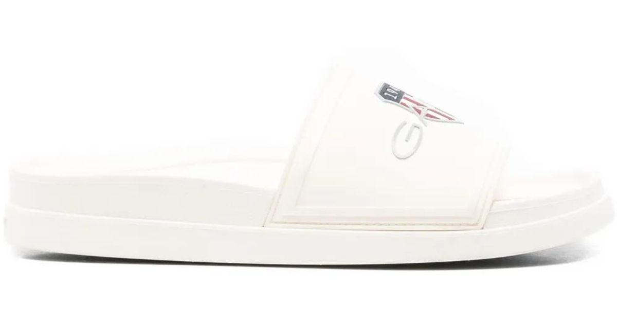 GANT Pierbay Logo-Print Sliders in White for Men | Lyst