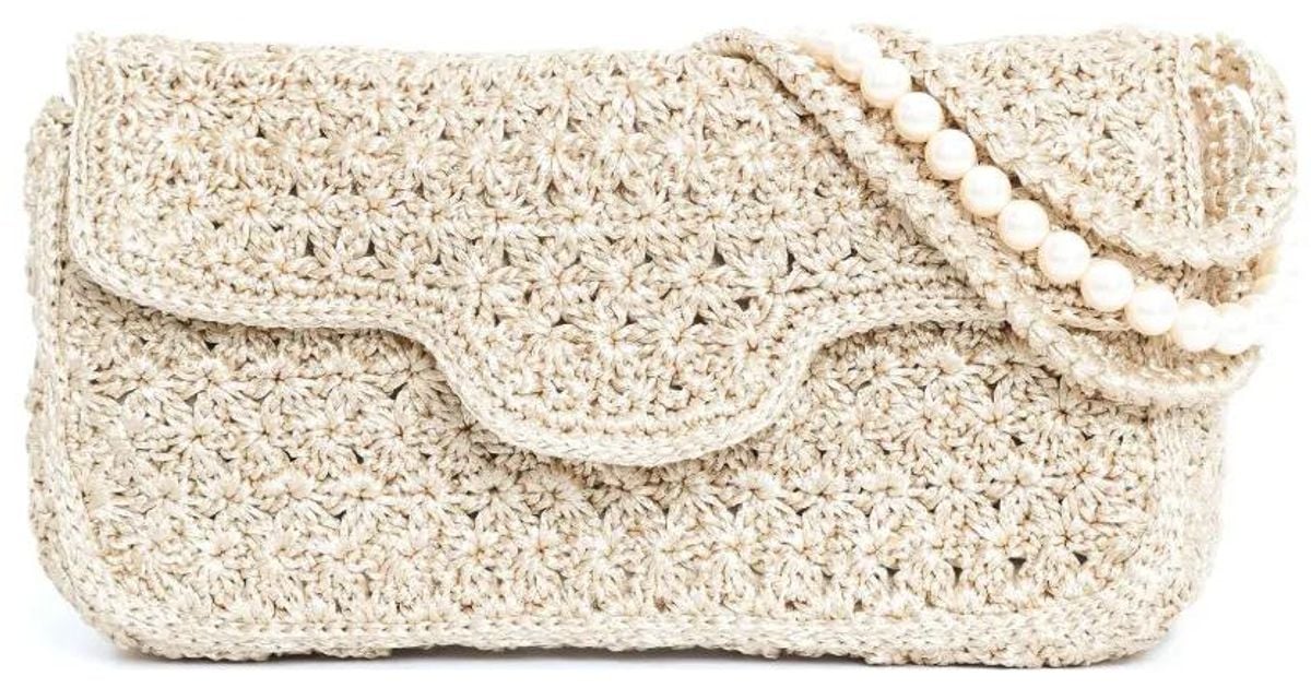 Sarah Chofakian Garrot Crochet Shoulder Bag in Natural | Lyst