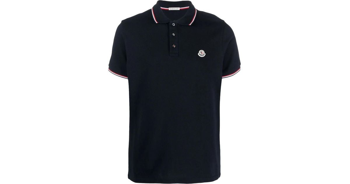 Moncler Polo À Patch Logo in Blue for Men | Lyst UK