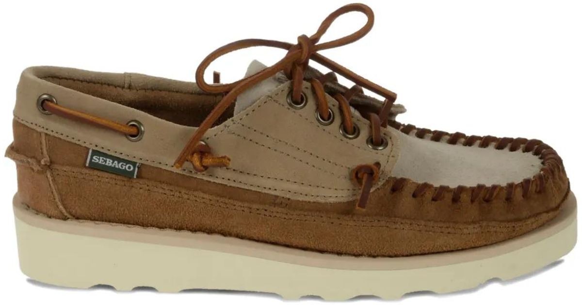 Sebago Leather Laced Moccasins in Brown | Lyst UK