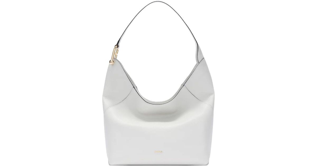 Furla M Lara Leather Shoulder Bag in Grey | Lyst UK