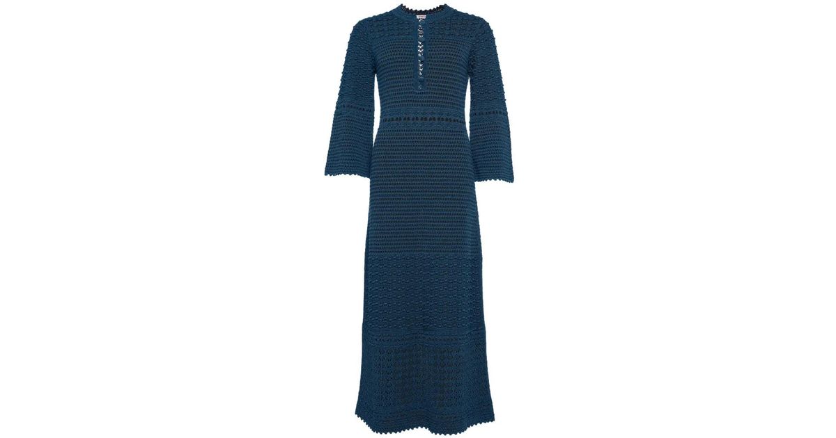 Eres Madone Bell-Sleeve Maxi Dress in Blue | Lyst UK