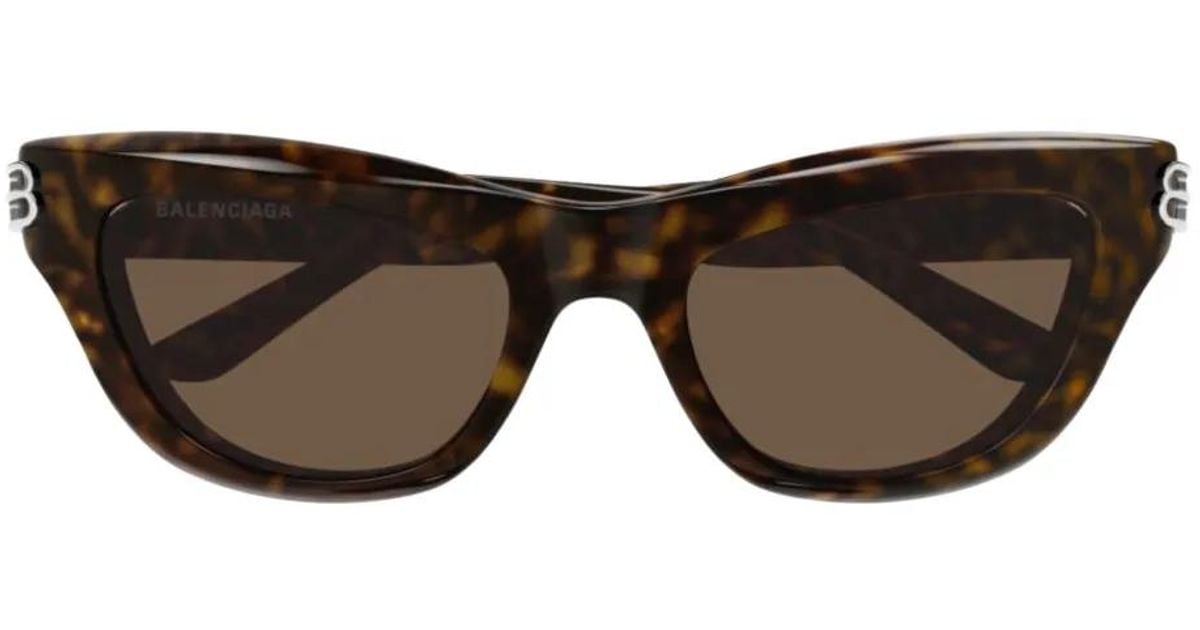 Balenciaga Cat-Eye Logo Sunglasses in Brown | Lyst UK