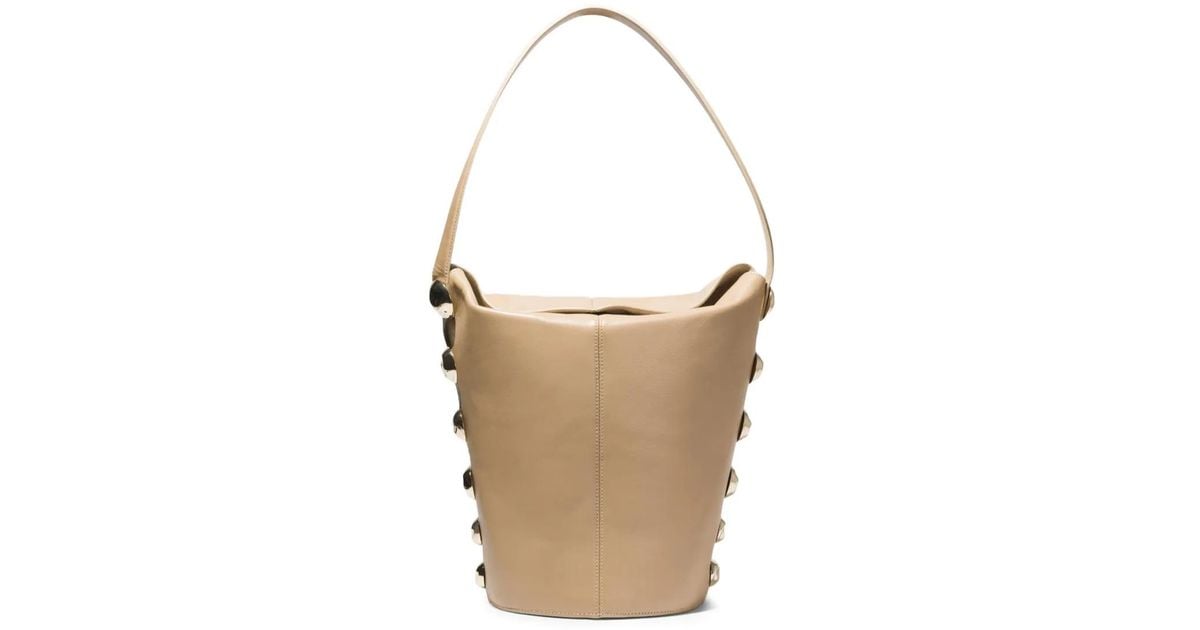 Jonathan Simkhai Amaya Studded Bucket Bag in Natural | Lyst