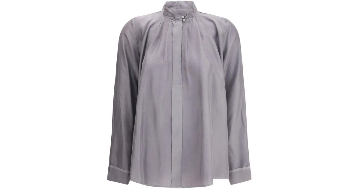 forte_forte Silk Shirt in Purple | Lyst