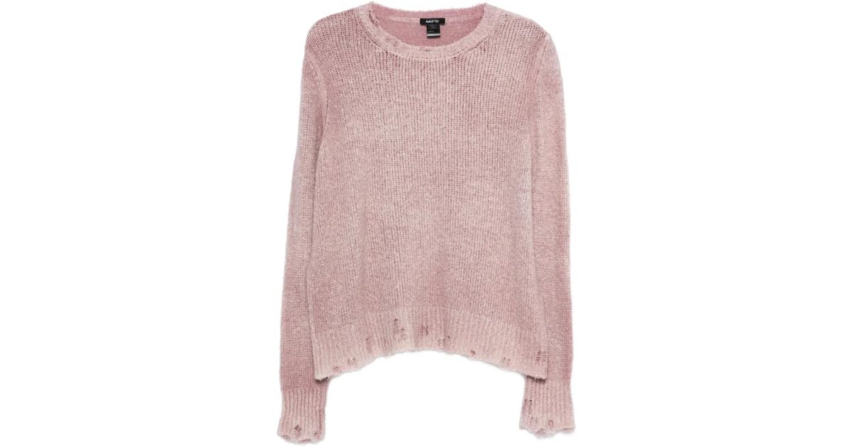 Avant Toi Distressed Knit Sweater in Pink for Men | Lyst UK
