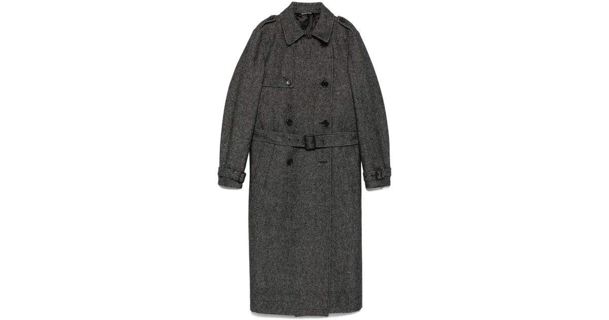 Eraldo Belted Double-Breasted Coat in Gray | Lyst