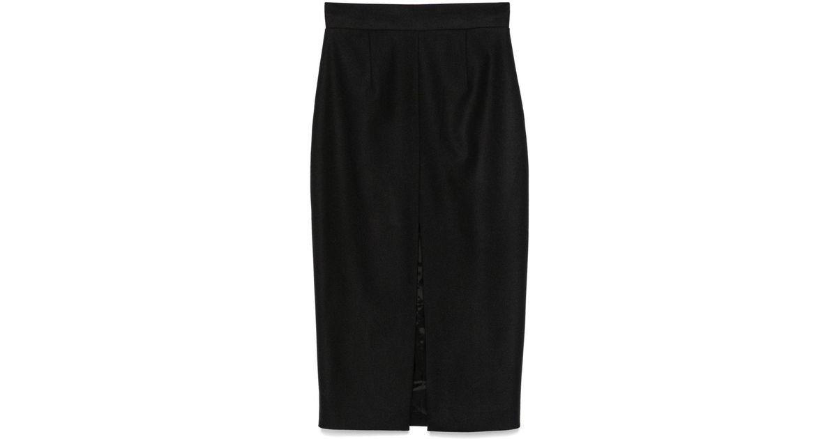 BATAKOVIC Belgrade Twill Midi Skirt in Black | Lyst