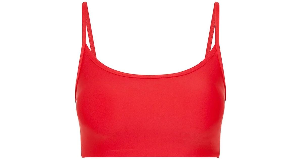 The Upside Oxford Stripe-Side Bra in Red | Lyst UK