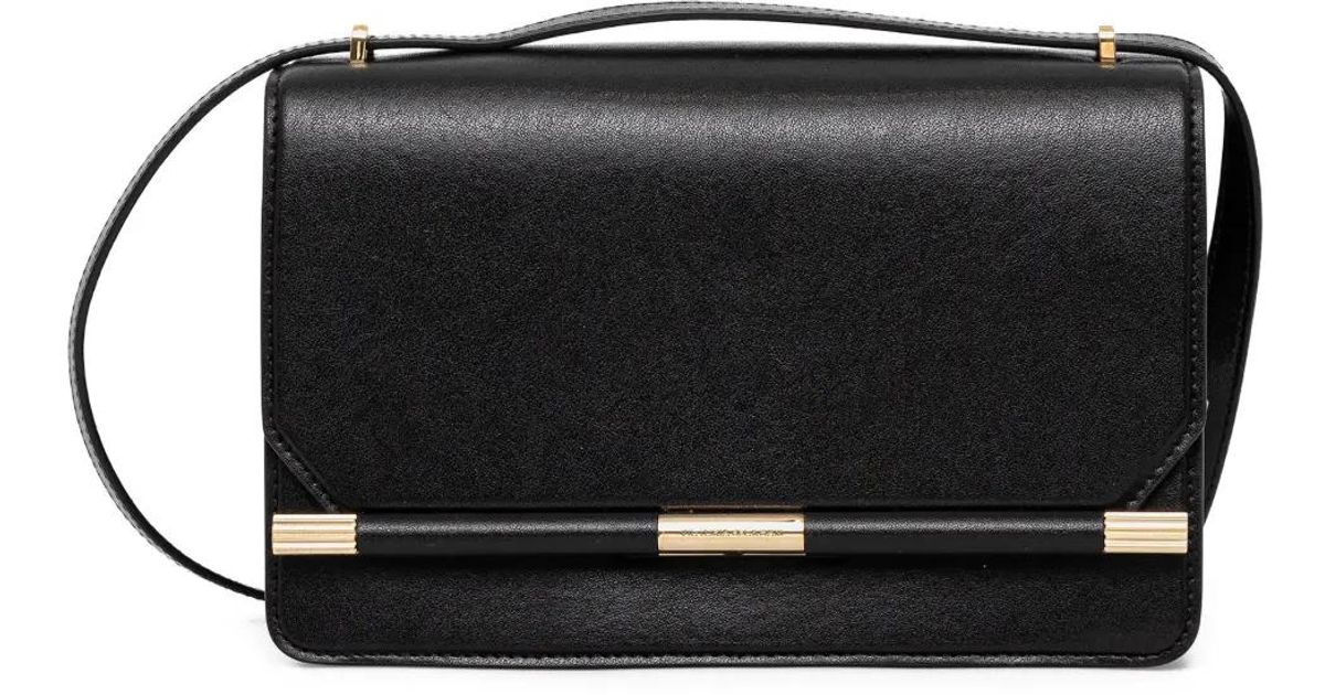 Victoria Beckham Flap-Closure Leather Cross-Body Bag in Black | Lyst UK