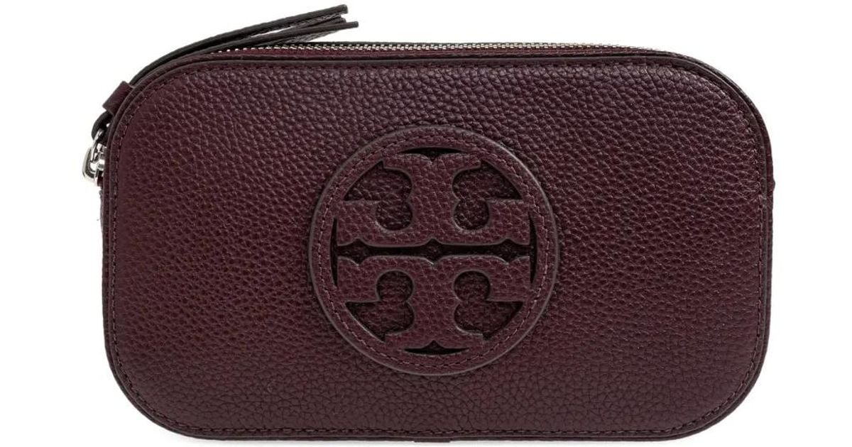 Tory Burch Mini Miller Logo-Appliqué Cross Body Bag in Purple | Lyst UK
