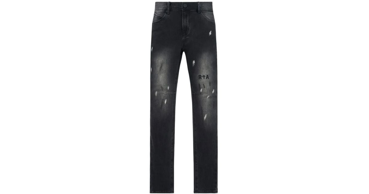 RTA Bryant Paint-Splatter Logo Jeans in Black for Men | Lyst UK