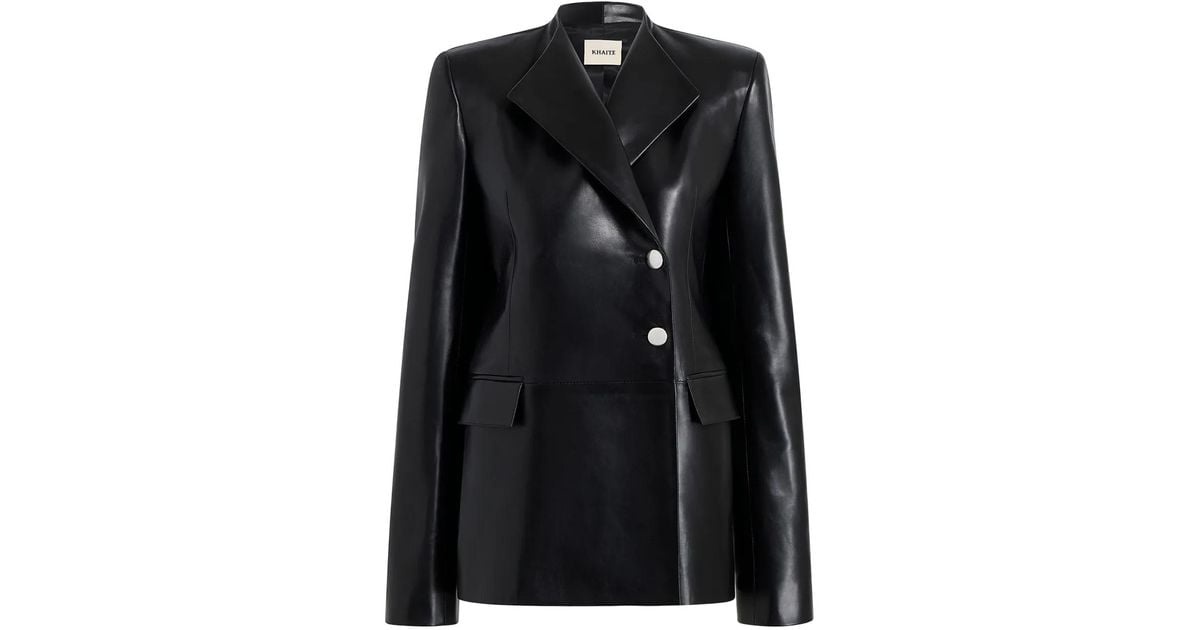 KHAITE Button Lambskin Jacket in Black | Lyst UK