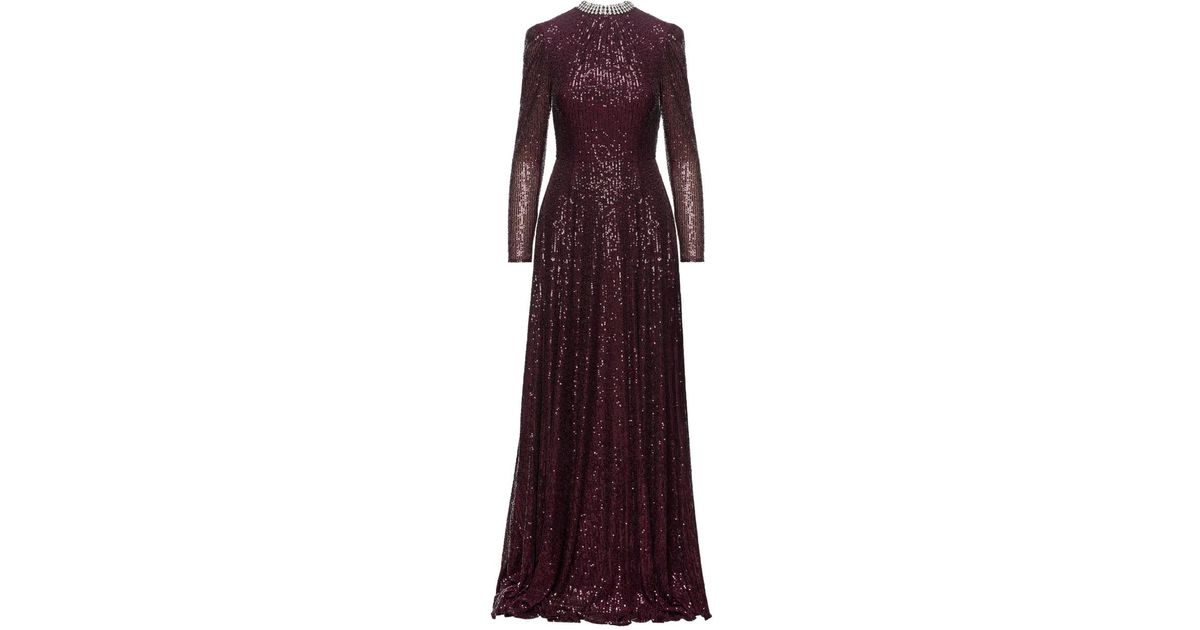 Nissa Sequin-Embellished Maxi Dress in Purple | Lyst UK