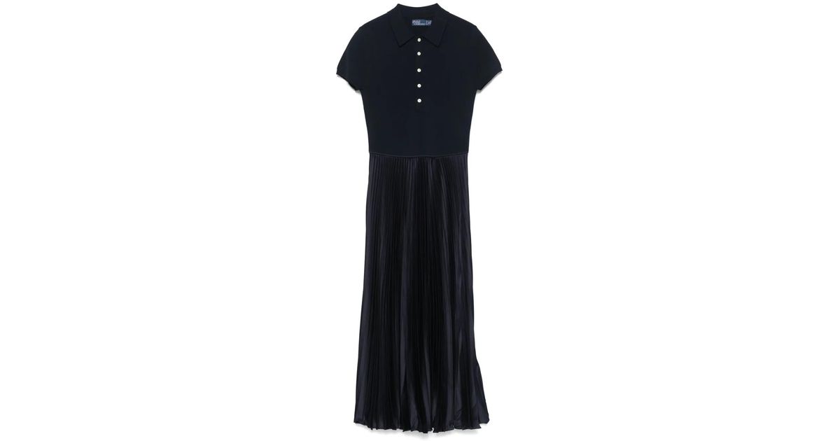 Polo Ralph Lauren Pleated Polo Dress in Blue | Lyst UK