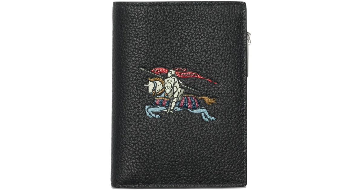 Burberry Equestrian Knight Zip Wallet in Black for Men | Lyst UK