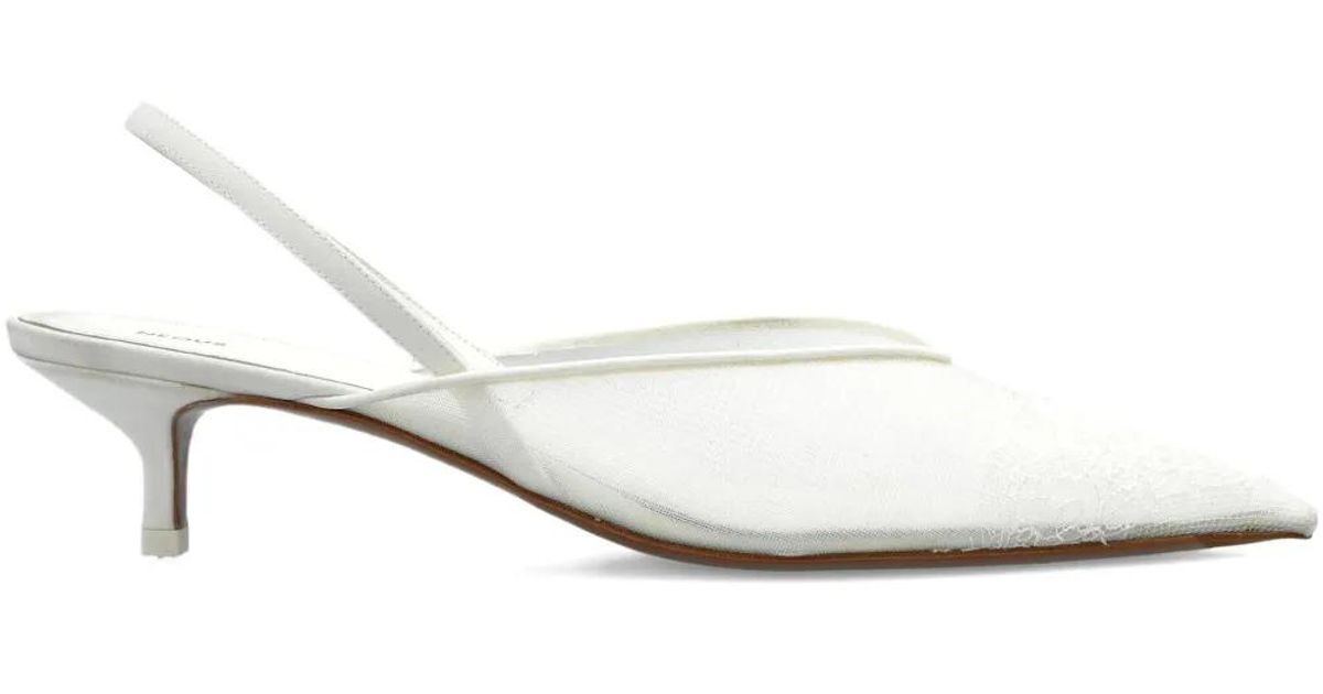 Neous 40Mm Irena Lace-Detail Slingback Pumps in White | Lyst