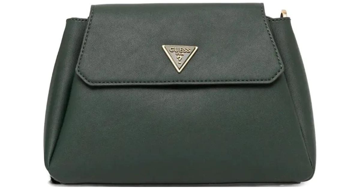Guess Triangle-Logo Crossbody Bag in Green | Lyst