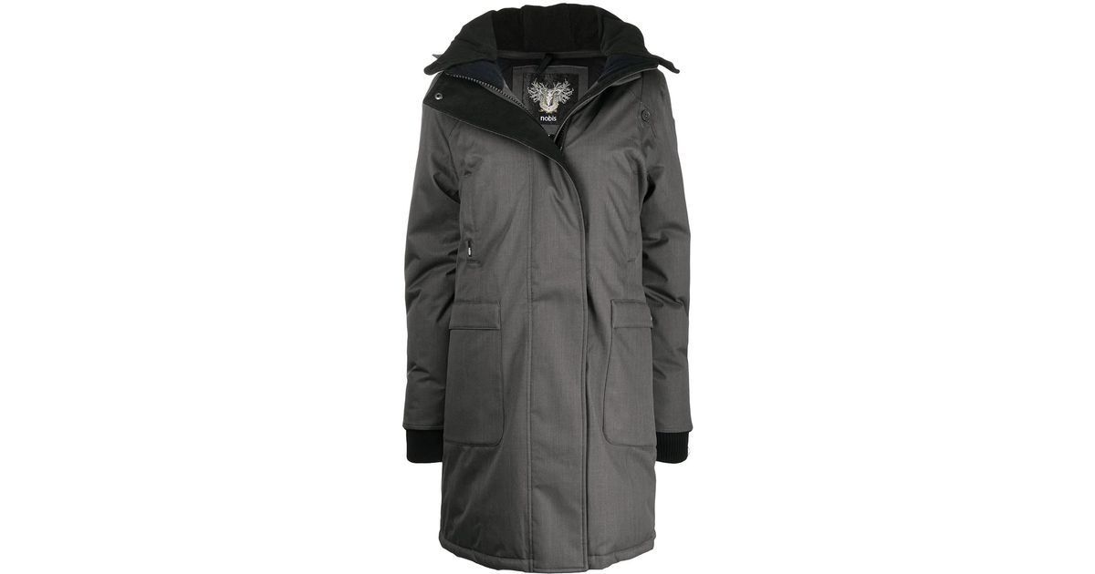 Nobis Padded Zip-Up Parka in Black | Lyst