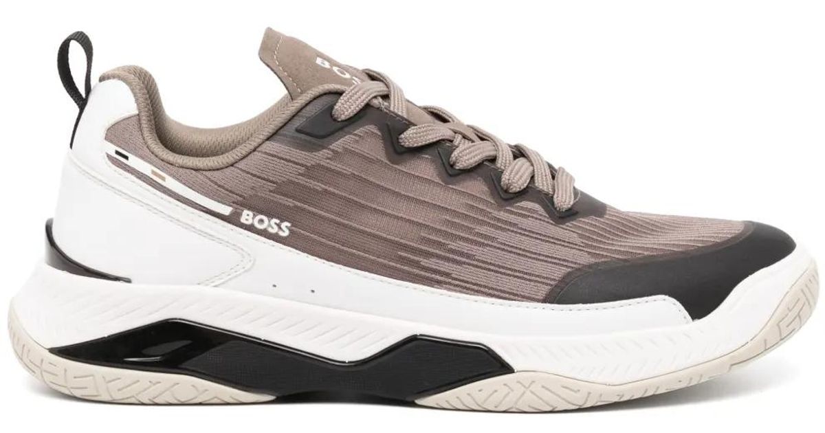 BOSS Courtside Tennis Sneakers in Brown for Men | Lyst