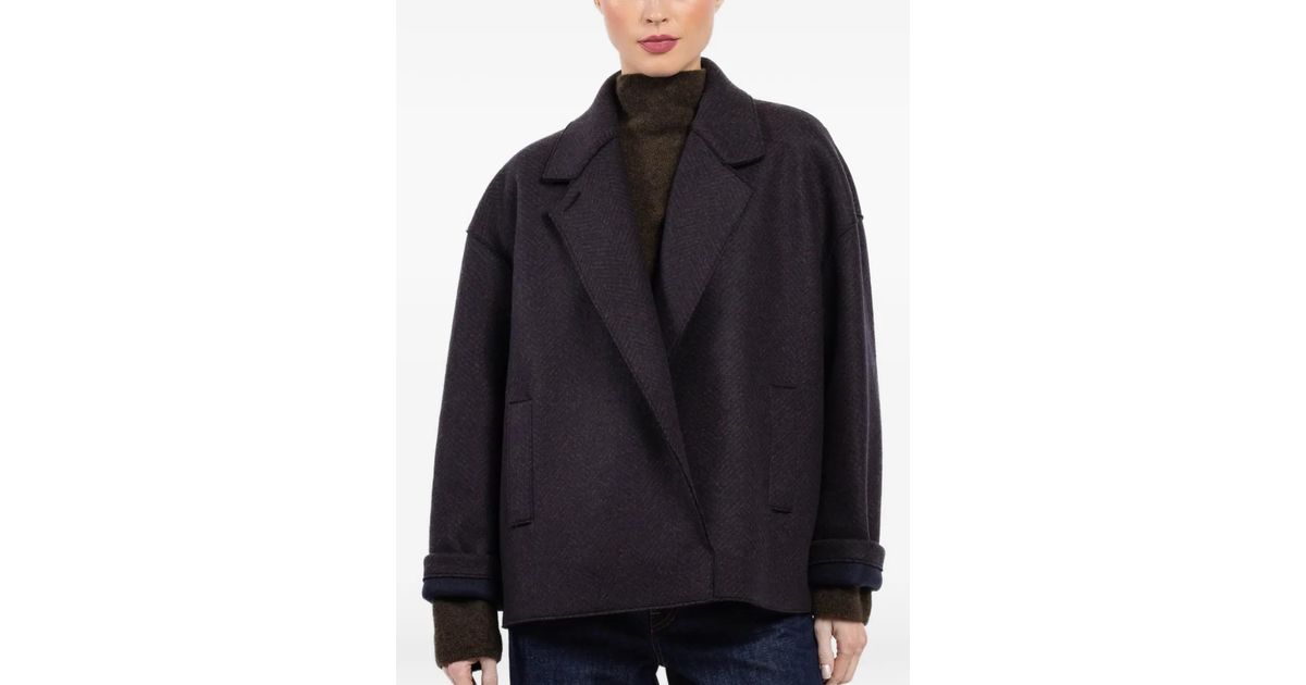 Harris Wharf London Herringbone-Pattern Jacket in Blue | Lyst UK