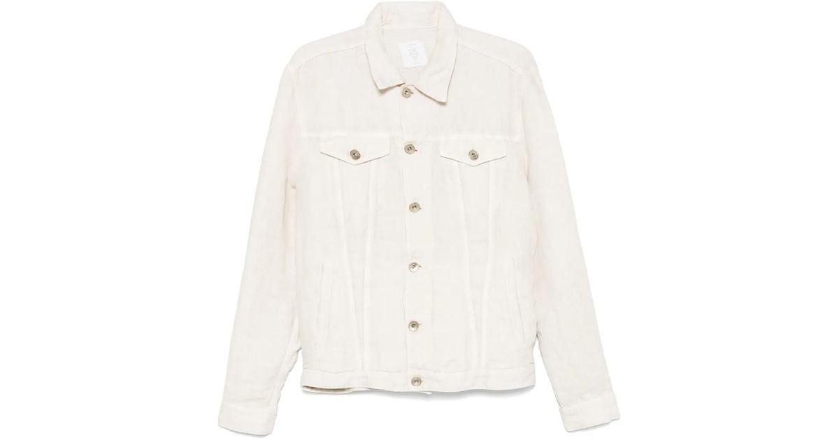Eleventy Linen Jacket in White for Men | Lyst