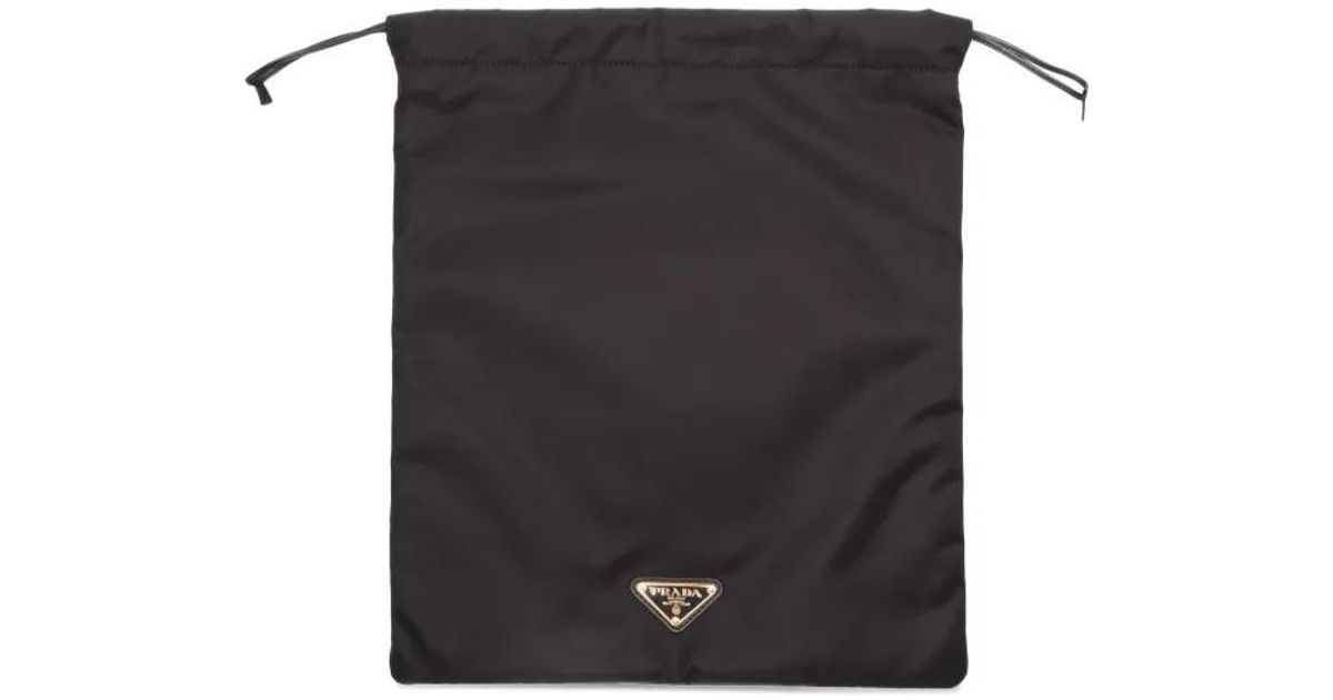 Prada Re-Nylon Drawstring Clutch Bag in White | Lyst UK