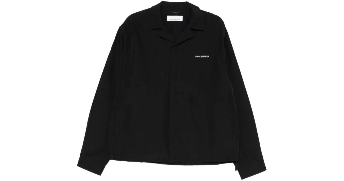 Oamc Peacemaker Embroidery-Logo Shirt Jacket in Black for Men | Lyst UK