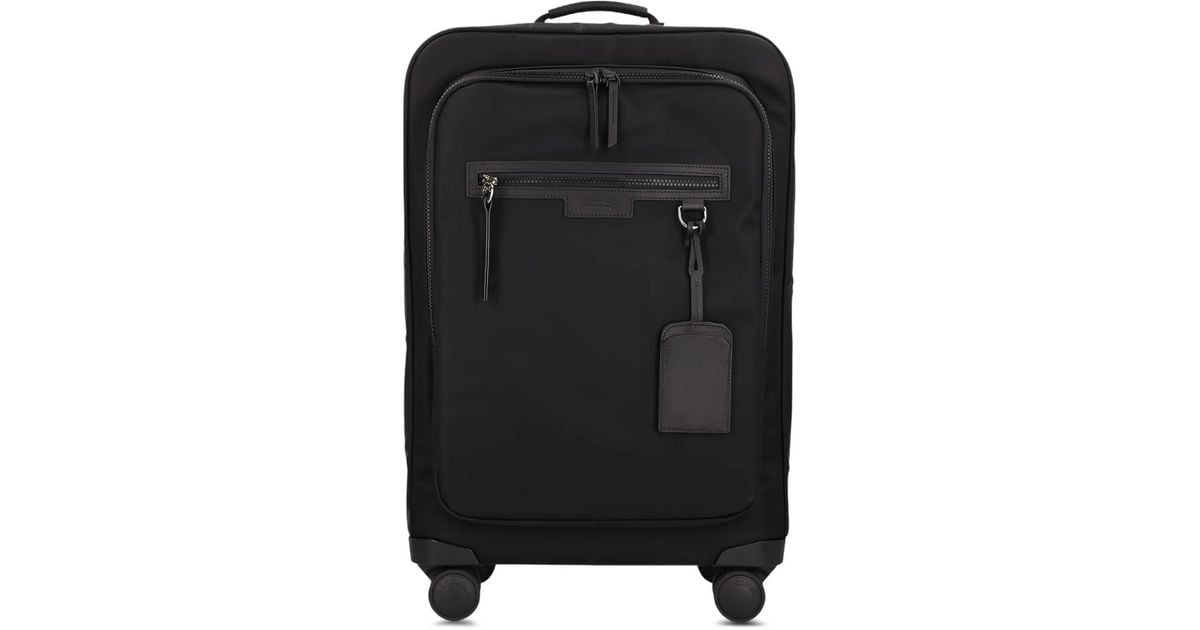 Longchamp Leather-Trimmed Wheeled Trolley in Black for Men | Lyst Canada