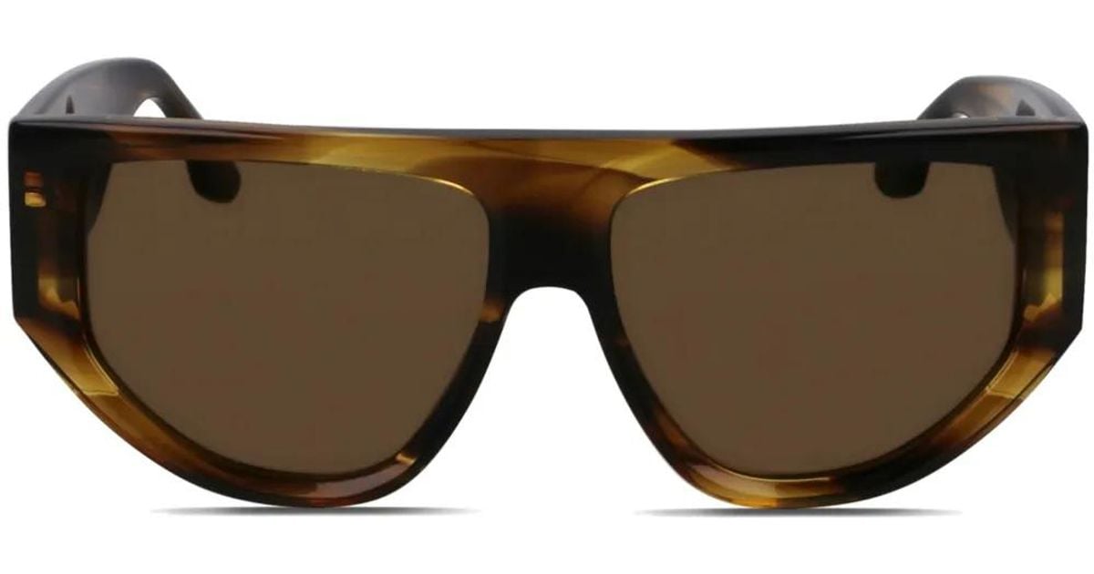 Victoria Beckham Logo-Plaque Sunglasses in Brown | Lyst UK