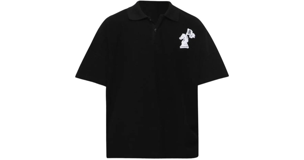Rhude Logo Boxy Polo Shirt in Black for Men | Lyst UK