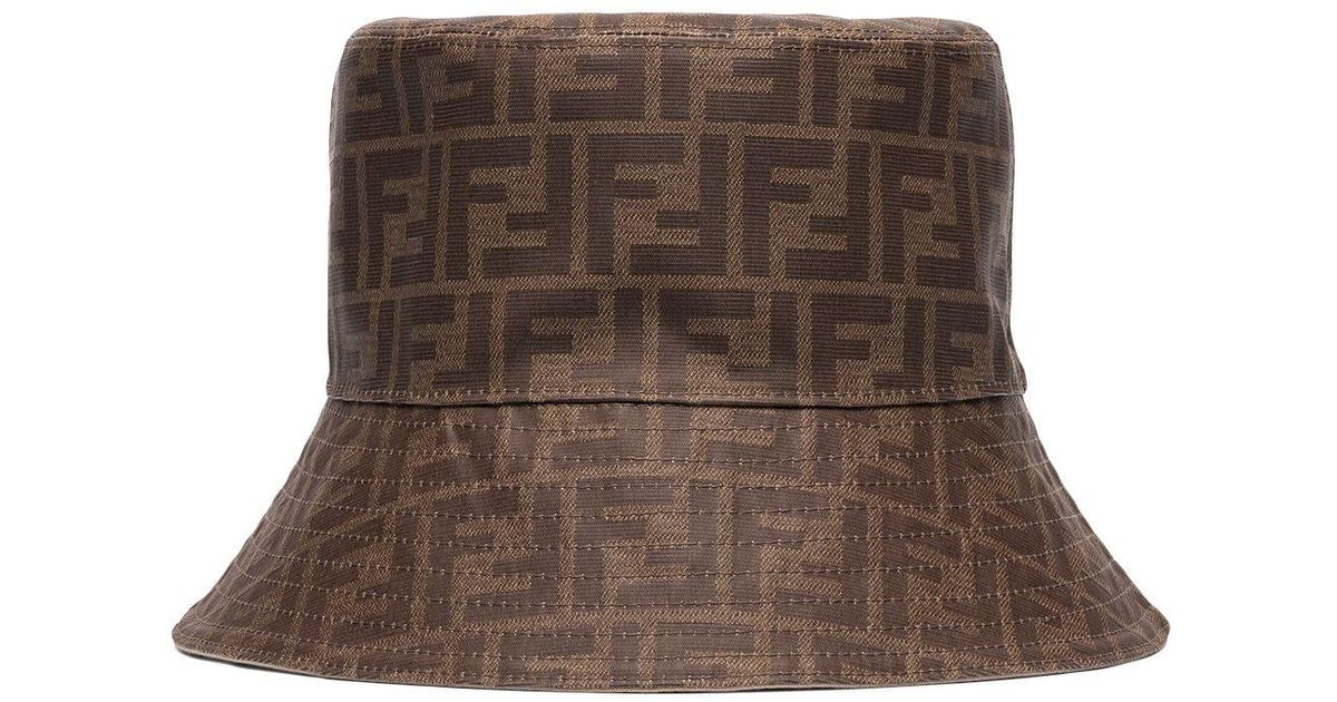 Fendi Reversible Ff Bucket Hat in Brown for Men | Lyst