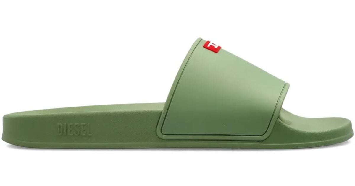 DIESEL Sa-Swim Slides in Green for Men | Lyst