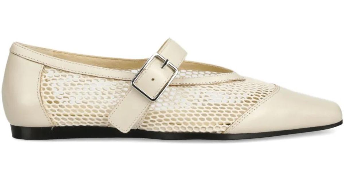 Vagabond Shoemakers Delia Buckle-Fastening Mesh Ballet Flats in White ...