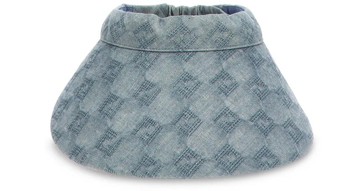 Fendi Monogram-Pattern Visor Hat in Blue | Lyst UK