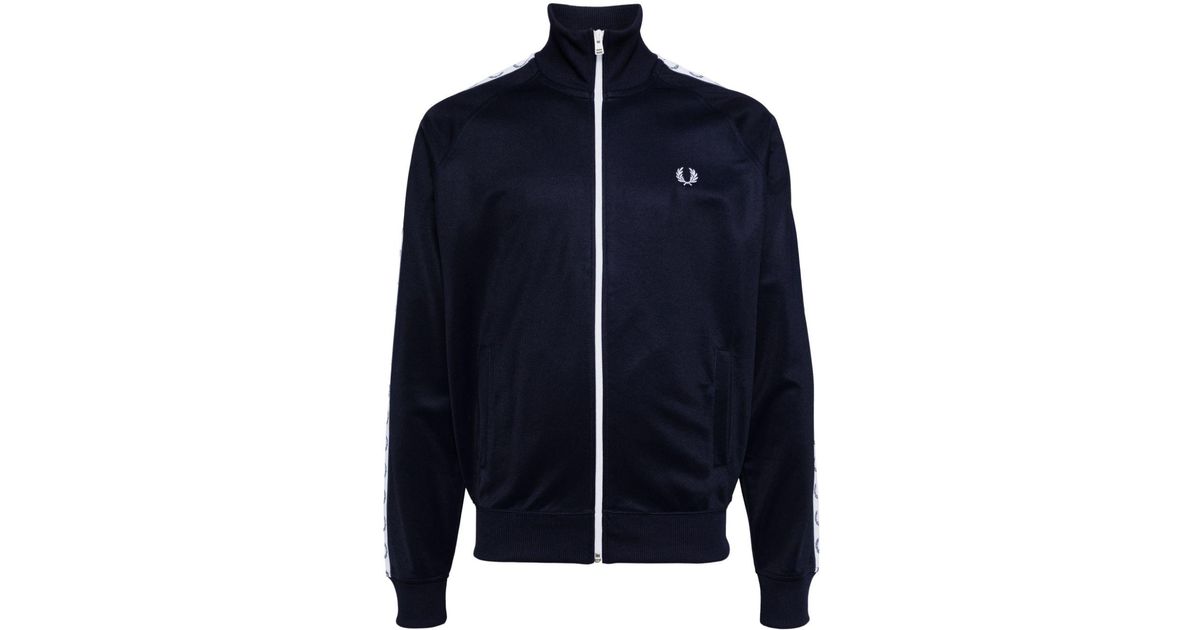 Fred Perry Logo-Tape Sport Jacket in Blue for Men | Lyst