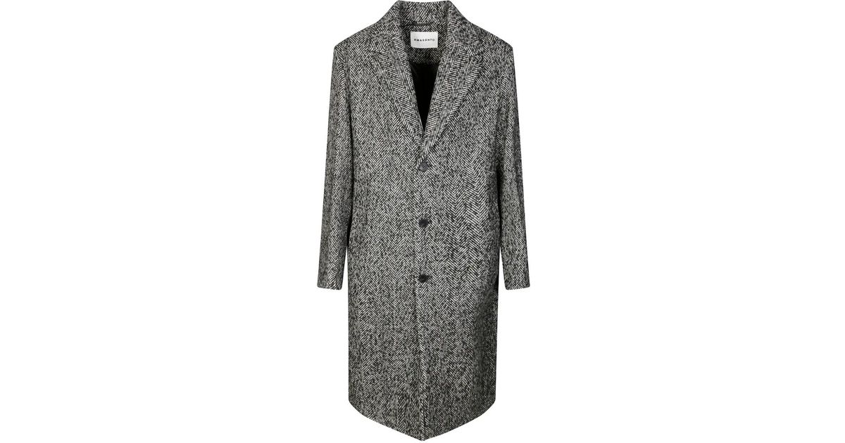 Amaranto Herringbone-Pattern Coat in Grey for Men | Lyst UK