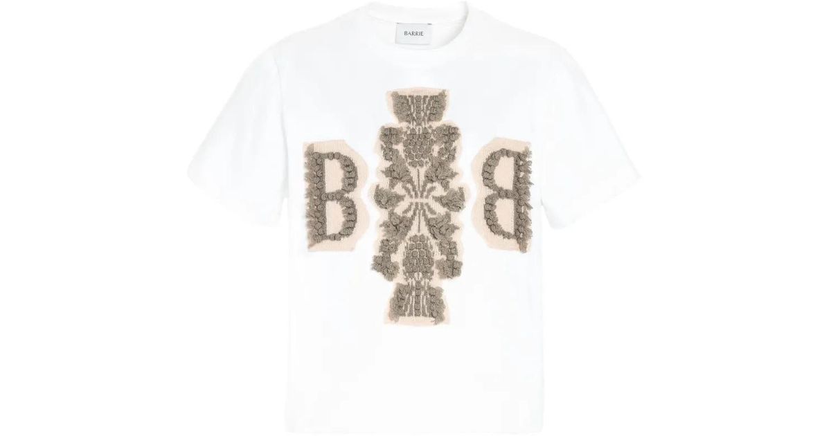 Barrie Logo Cropped T-Shirt in White | Lyst UK
