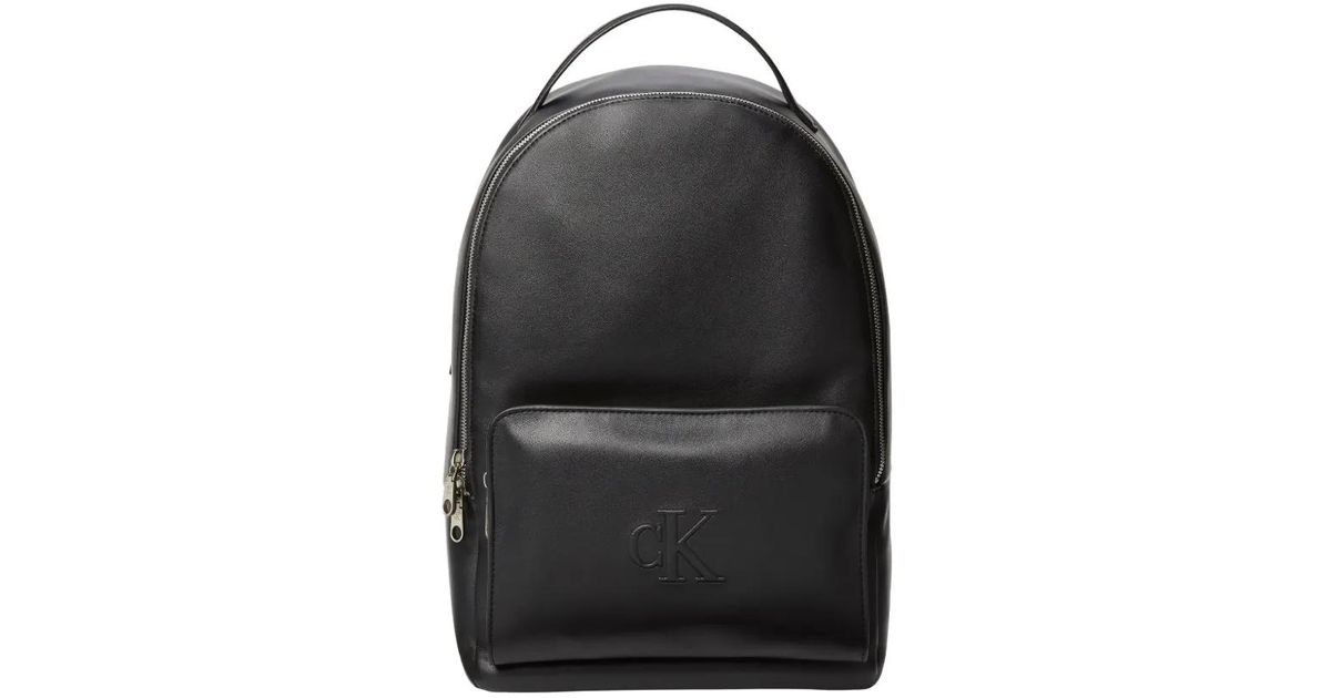 Calvin Klein Embossed-Logo Backpack in Black | Lyst