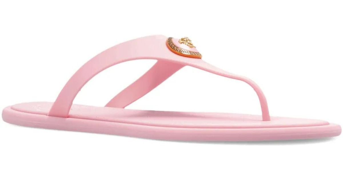 Versace Alia Medusa-Accent Slides in Pink | Lyst UK